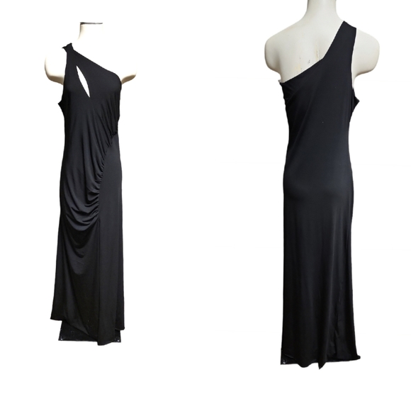Miroa | Dresses | Miroa Elegant Long Black Cocktail One Shoulder Key ...